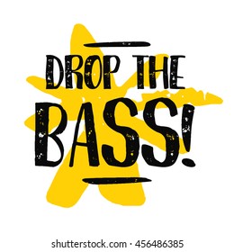 Drop Bass Brush Lettering Vector Illustration Stock Vector (Royalty ...