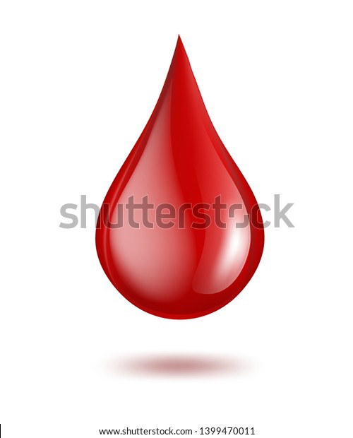Drop Blood Symbol Shadow On White Stock Vector (Royalty Free ...