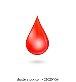 Vector Red Shiny Blood Drop On Stock Vector (Royalty Free) 2118919076
