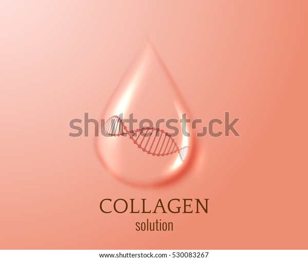 Drop Collagen Oil Solutiion Vector Background Stock Vector (Royalty ...