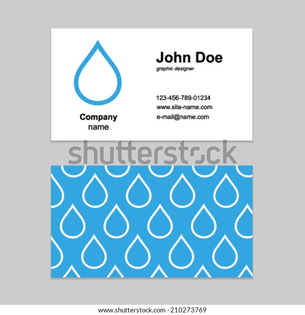 Drop Design Element Business Card Template Stock Vector (Royalty Free ...