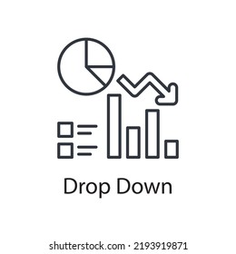 Drop Down Vector Outline Icon Design Stock Vector (Royalty Free ...