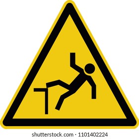 Warnzeichen für Fallende Gefahr. Vektorgrafik des: Stock-Vektorgrafik ...