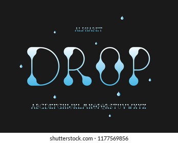 Drop Font Vector Alphabet Letters Numbers Stock Vector (Royalty Free ...
