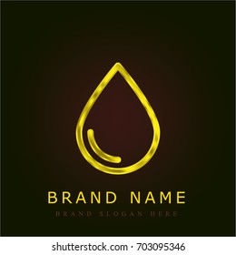 Drop Golden Metallic Logo Stock Vector (Royalty Free) 703095346 ...