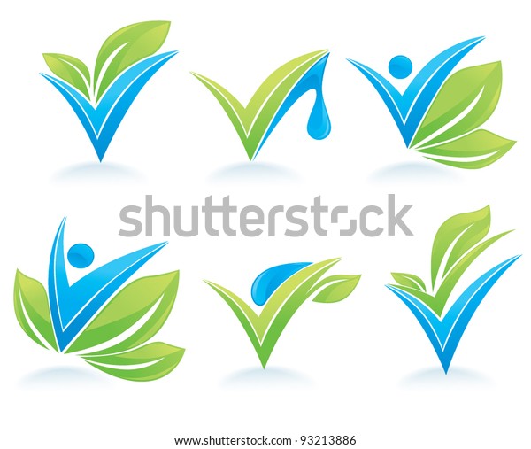 Drop Leaves Vector Collection Signs Marks Stock Vector (Royalty Free ...