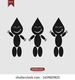 Drop Man Concept Logo Icon Vector Stock Vector (Royalty Free ...