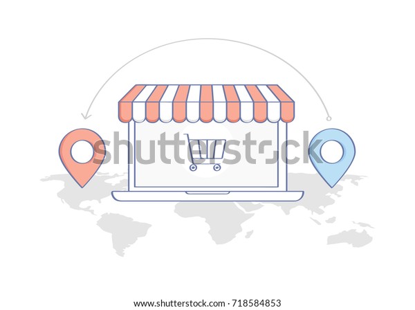 Drop Shipping Goods Cargo Shipment Concept Stock Vector (Royalty Free ...