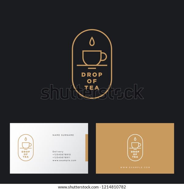 Drop Tea Logo Cup Drop Oval Stock Vector (Royalty Free) 1214810782 ...