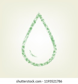 Drop Water Sign Vector Green Hexagon Stock Vector (Royalty Free) 1193521786
