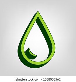 Drop Water Sign Vector Yellow Green Stock Vector (Royalty Free ...