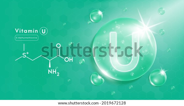 Drop Water Vitamin U Green Structure Stock Vector (Royalty Free ...
