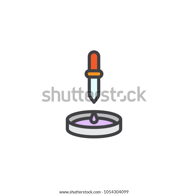 Dropper Laboratory Equipment Filled Outline Icon Stock Vector (Royalty ...