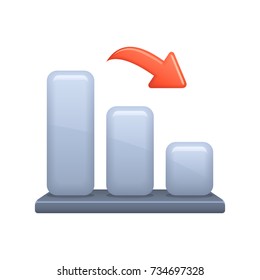 Dropping Chart Realistic Icons Collection Professional Stock Vector ...