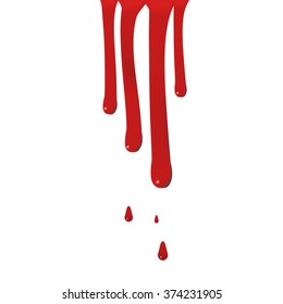 Drops Blood Running Down White Background Stock Vector (Royalty Free ...