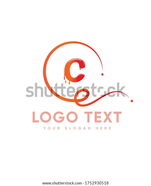 Drops Letter Type C Logo Template Stock Vector (Royalty Free ...