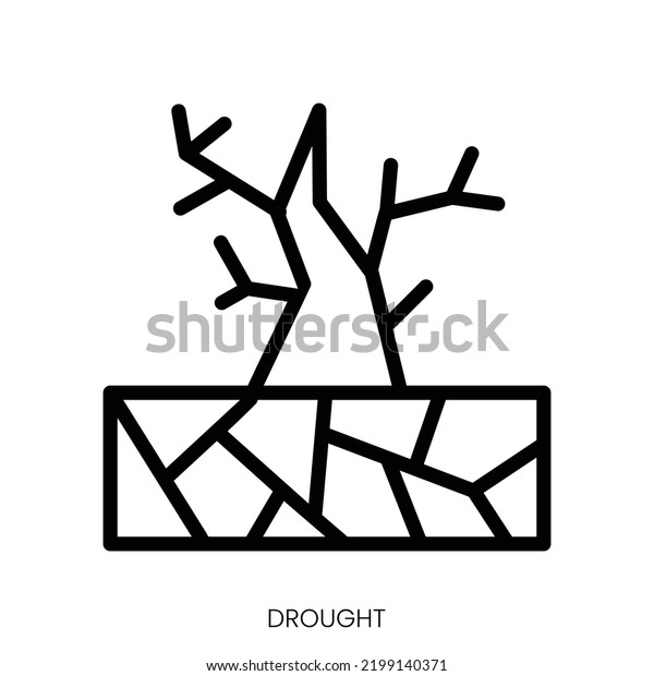 Drought Icon Line Art Style Design Stock Vector (Royalty Free ...