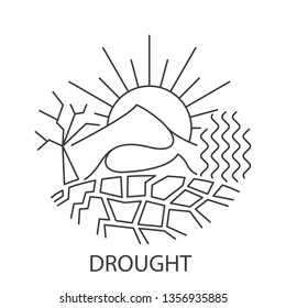 Drought Natural Disaster Banner Linear Style Stock Vector (Royalty Free ...