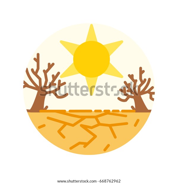 Drought Sun Dries Soil Trees Stock Vector (Royalty Free) 668762962 ...