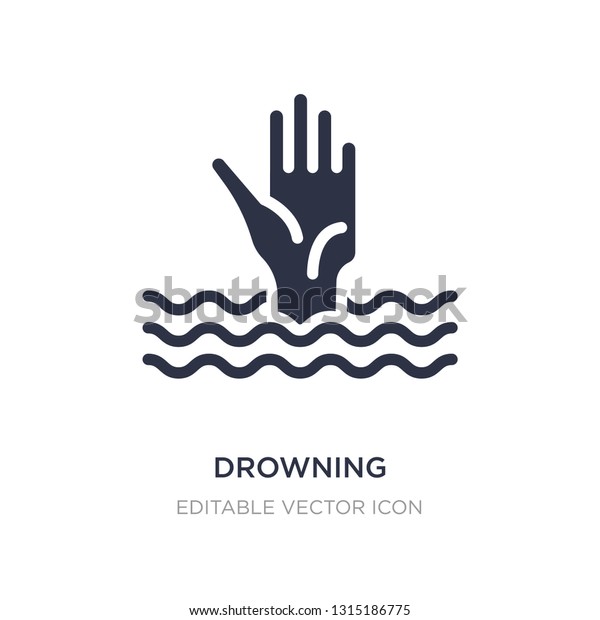 Drowning Icon On White Background Simple Stock Vector (Royalty Free ...