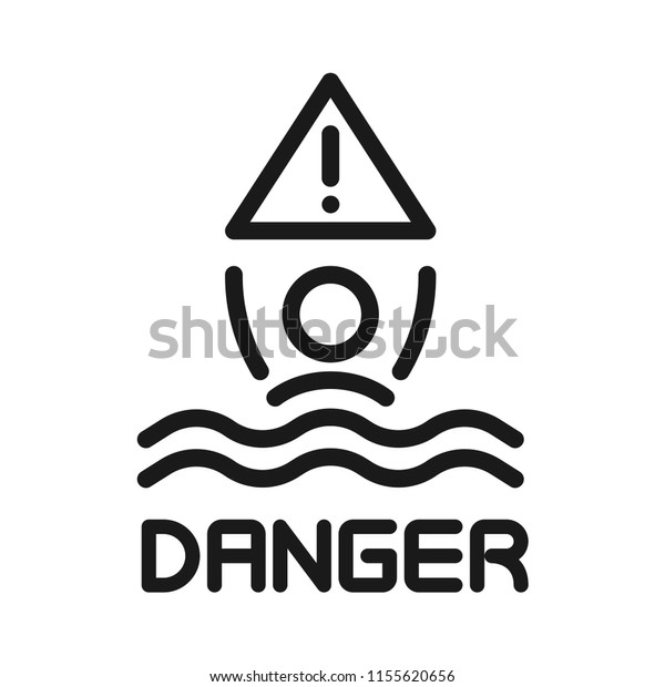 Drowning Sign Simple Design Stroke Outline Stock Vector (Royalty Free ...