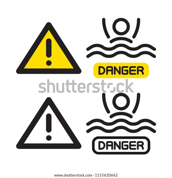 Drowning Warning Sign Man Drowning Warning Stock Vector (Royalty Free ...