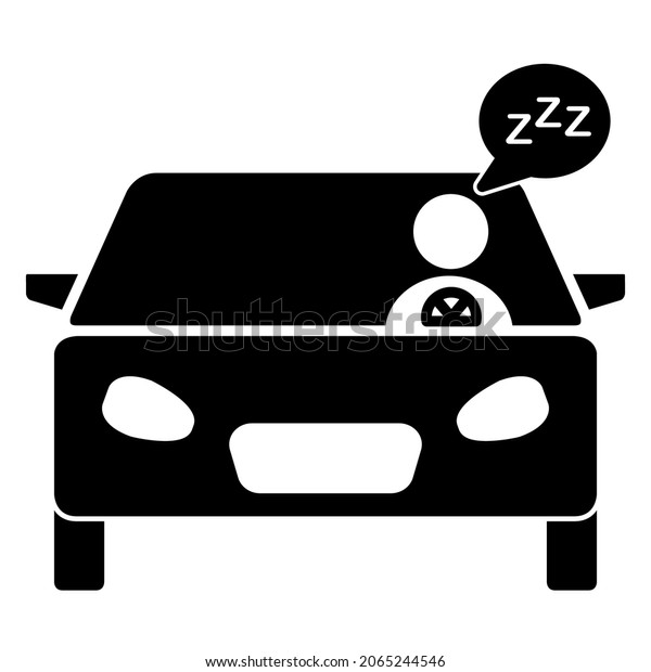 Drowsy Driver Icon Trendy Silhouette Style Stock Vector (Royalty Free ...