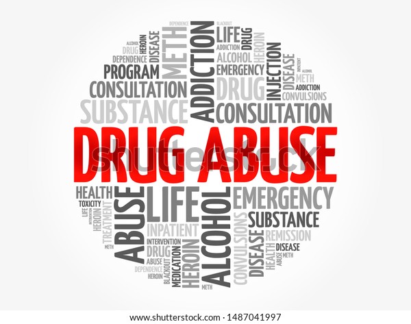 Drug Abuse Word Cloud Collage Health Stock Vector (Royalty Free) 1487041997