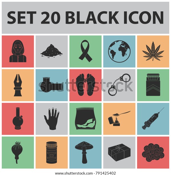 Drug Addiction Attributes Black Icons Set Stock Vector (Royalty Free ... Drug Addiction Attributes Black Icons Set Stock Vector (Royalty Free ...