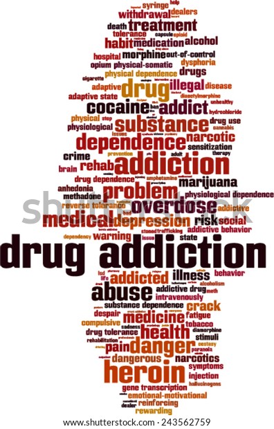 Drug Addiction Word Cloud Concept Vector Stock Vector (Royalty Free ...
