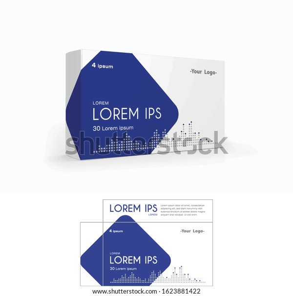 Drug box packaging die cut template design. 3d mock-up of a cardboard ...