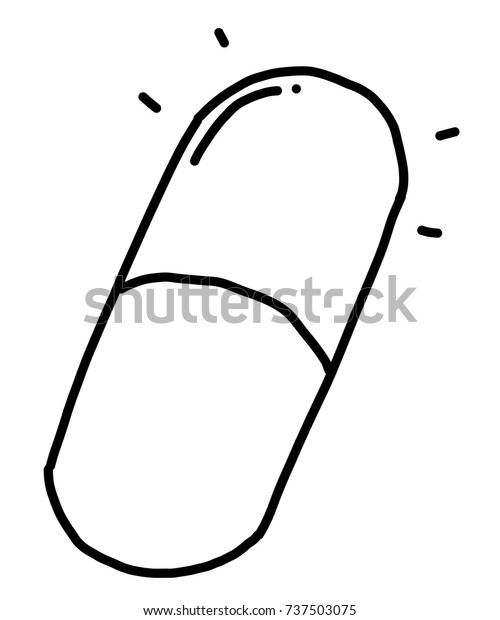 Drug Capsule Cartoon Vector Illustration Black Stock Vector (Royalty ...