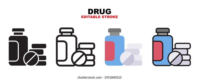 Drug Icon Set Different Styles Icons Stock Vector (Royalty Free) 1951840510