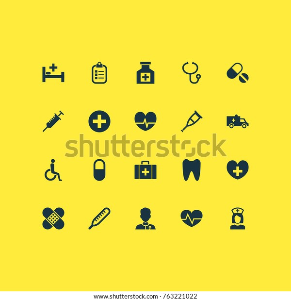 Drug Icons Set Peck Plus Chest Stock Vector (Royalty Free) 763221022 ...