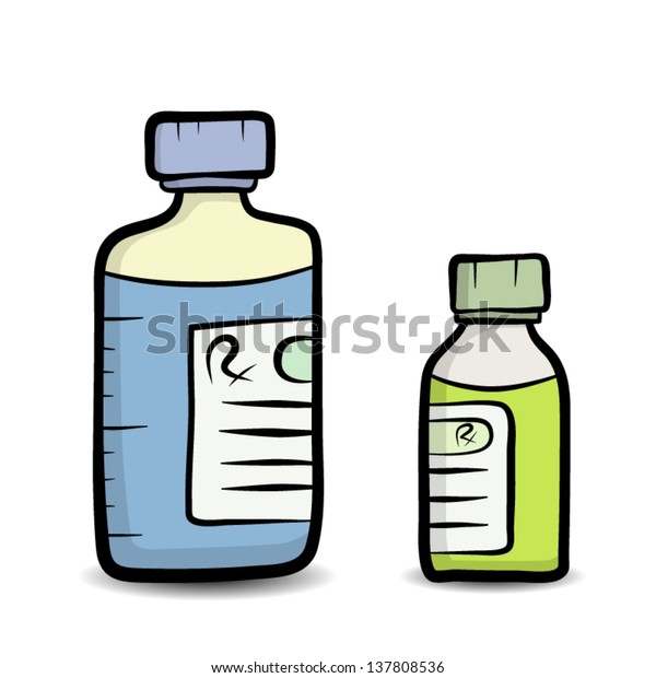 Drug Syrup Bottles Vector Cartoon Illustration Stock Vector (Royalty ...