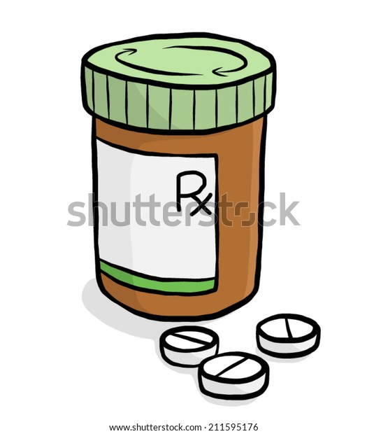 Drug Tablet Bottle Cartoon Vector Illustration Stock Vector (Royalty ...