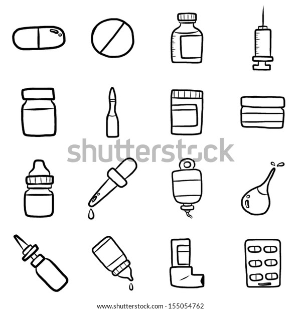 Drugs Medicine Dosage Form Objects Icons Stock Vector (Royalty Free ...