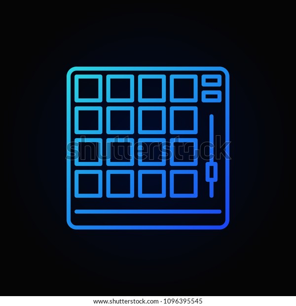 Drum Machine Blue Outline Concept Vector Stock Vector (Royalty Free ...