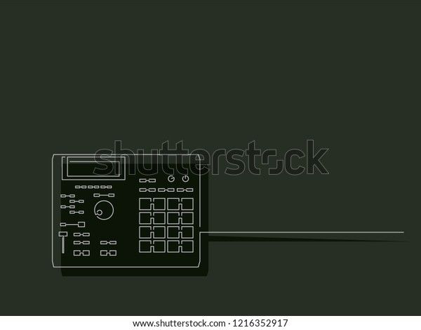 Drum Machine Isolated Line Drawing Vector Stock Vector (Royalty Free ...