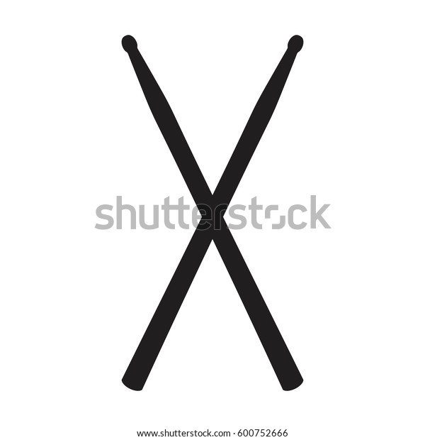 Drum Sticks Simple Icon Vector Stock Vector (Royalty Free) 600752666 ...