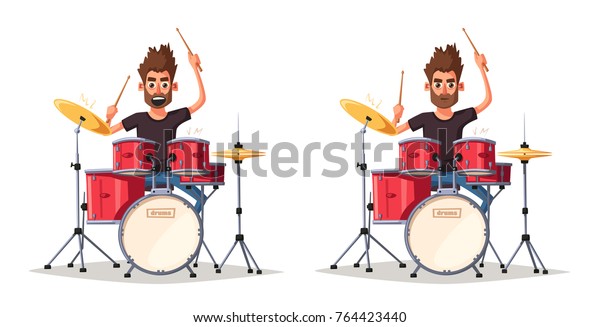 Drummer Rock Music Cartoon Vector Illustration Stock Vector (Royalty ...
