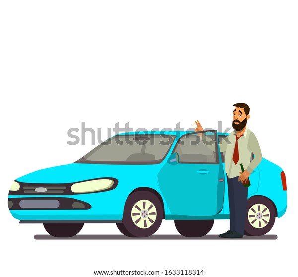 Drunk Driverdrunk Man Bottle Alcohol Trying Stock Vector (Royalty Free ...