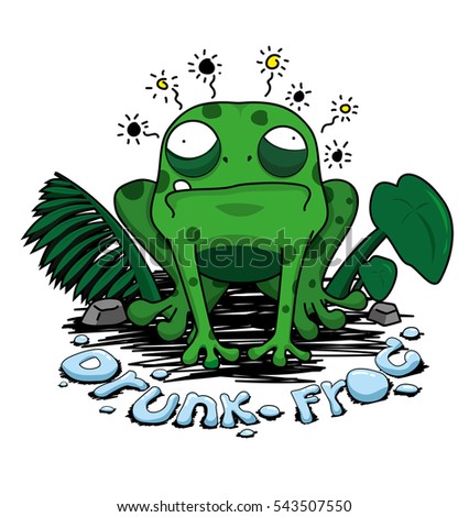 Drunk Frog Cartoon Vector Stock Vector (Royalty Free) 543507550 ...