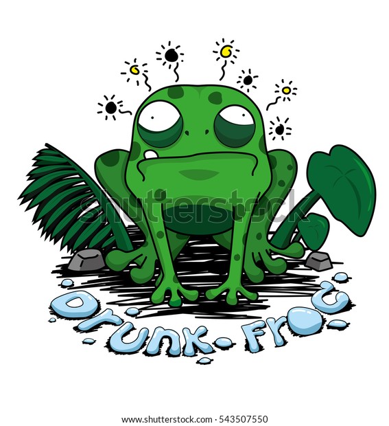 Drunk Frog Cartoon Vector Stock Vector (Royalty Free) 543507550