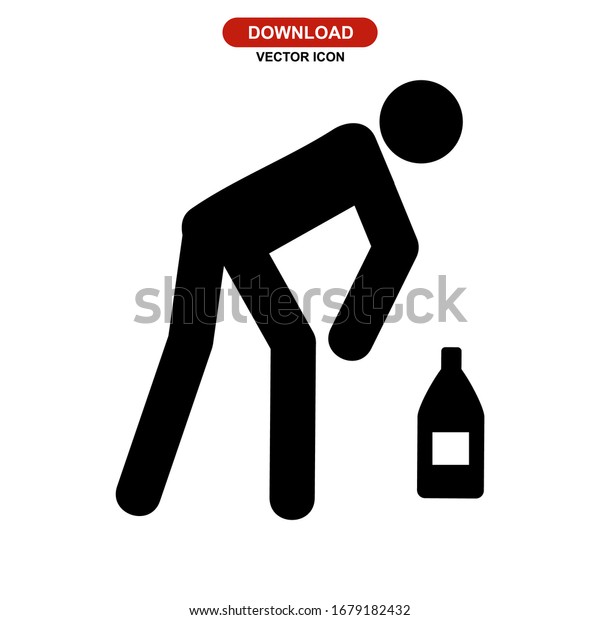 Drunk Human Icon Logo Isolated Sign Stock Vector (Royalty Free ...