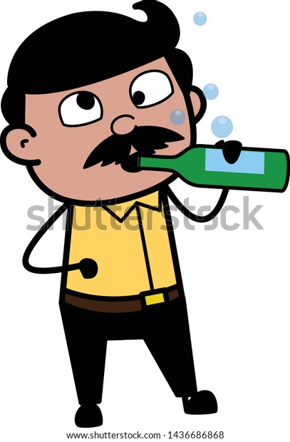 Drunk Man Indian Cartoon Man Father Stock Vector (Royalty Free ...