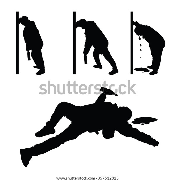 Drunk Man Vector Silhouette Illustration: เวกเตอร์สต็อก (ปลอดค่า ...