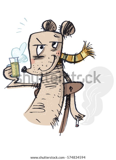 Drunk Mouse Cartoons Personage Stock Vector (Royalty Free) 574834594