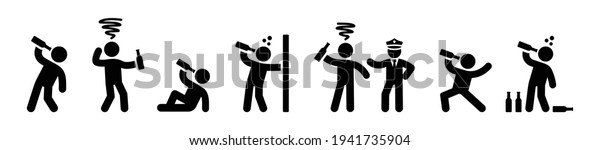 3.571 Drunk people icons Gambar, Foto Stok & Vektor | Shutterstock