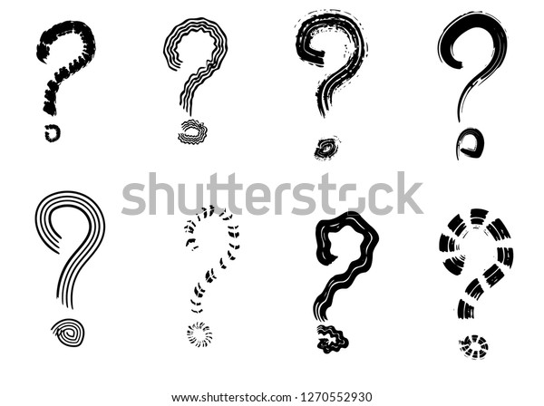Dry Brush Strokes Question Marks Hand: vetor stock (livre de direitos ...